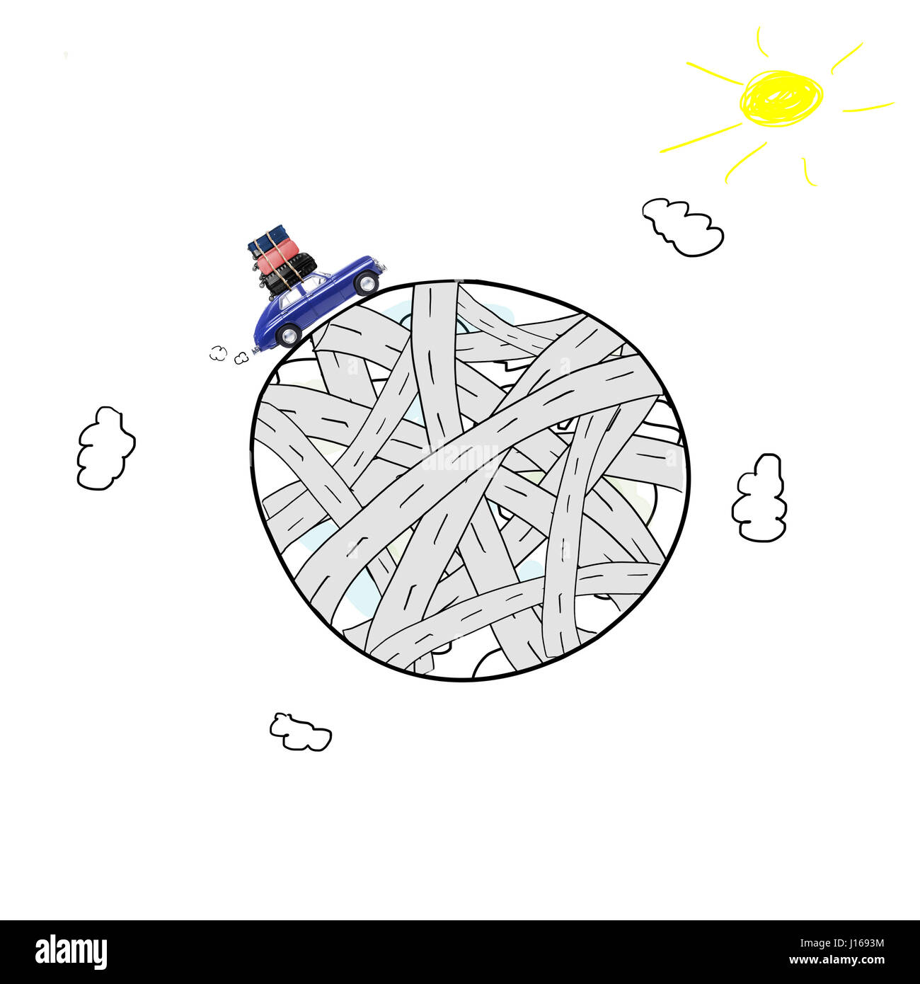 Cartoon highway road Cut Out Stock Images & Pictures - Alamy