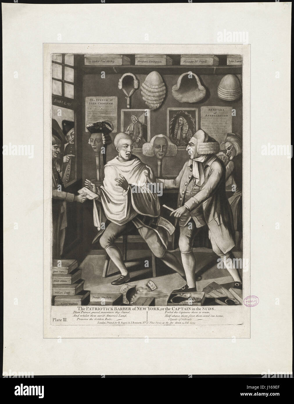 The patriotick barber of New York, or the Captain in the suds, plate ...