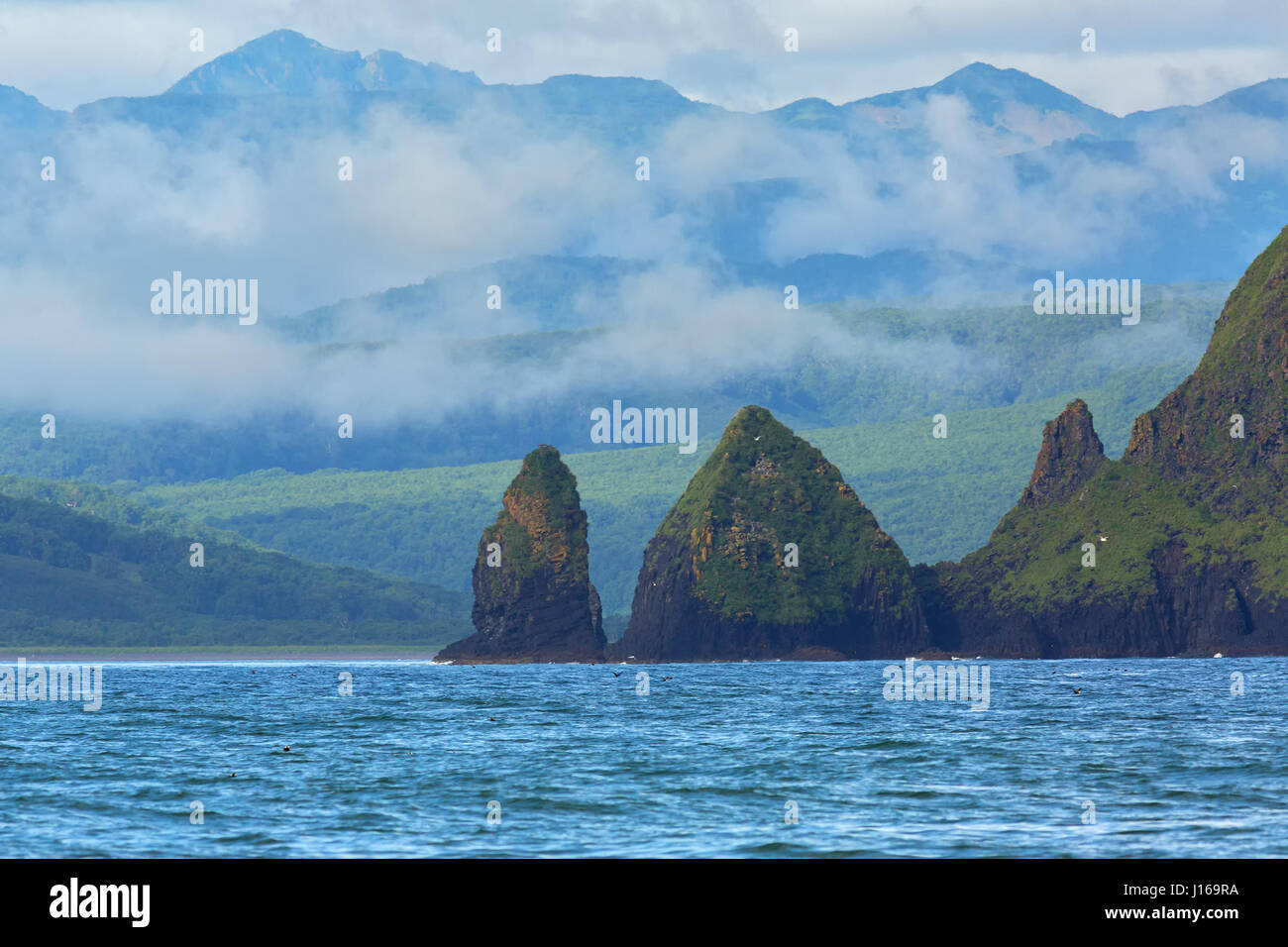 Rocks in the Avacha Bay of the Pacific Ocean. Coast of Kamchatka Stock ...