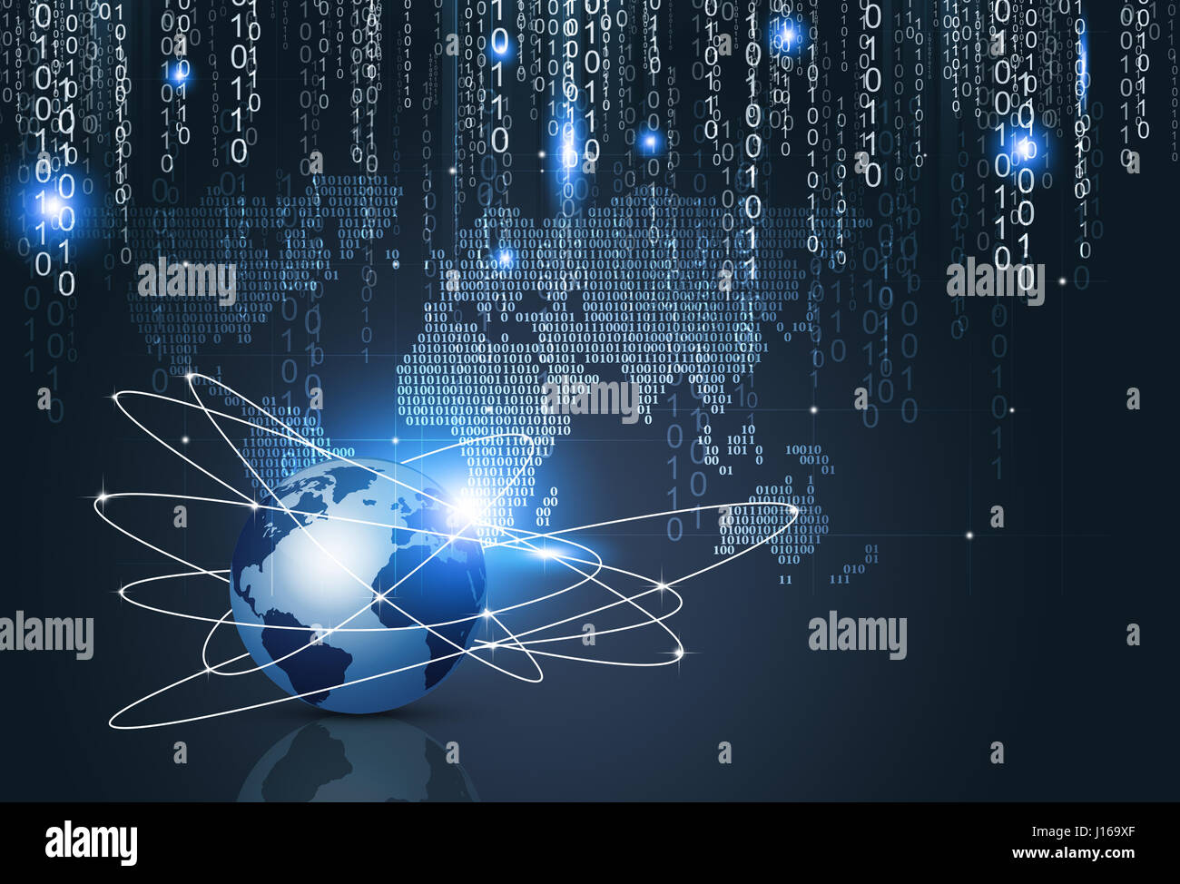 abstract binary code technology concept communication background Stock ...