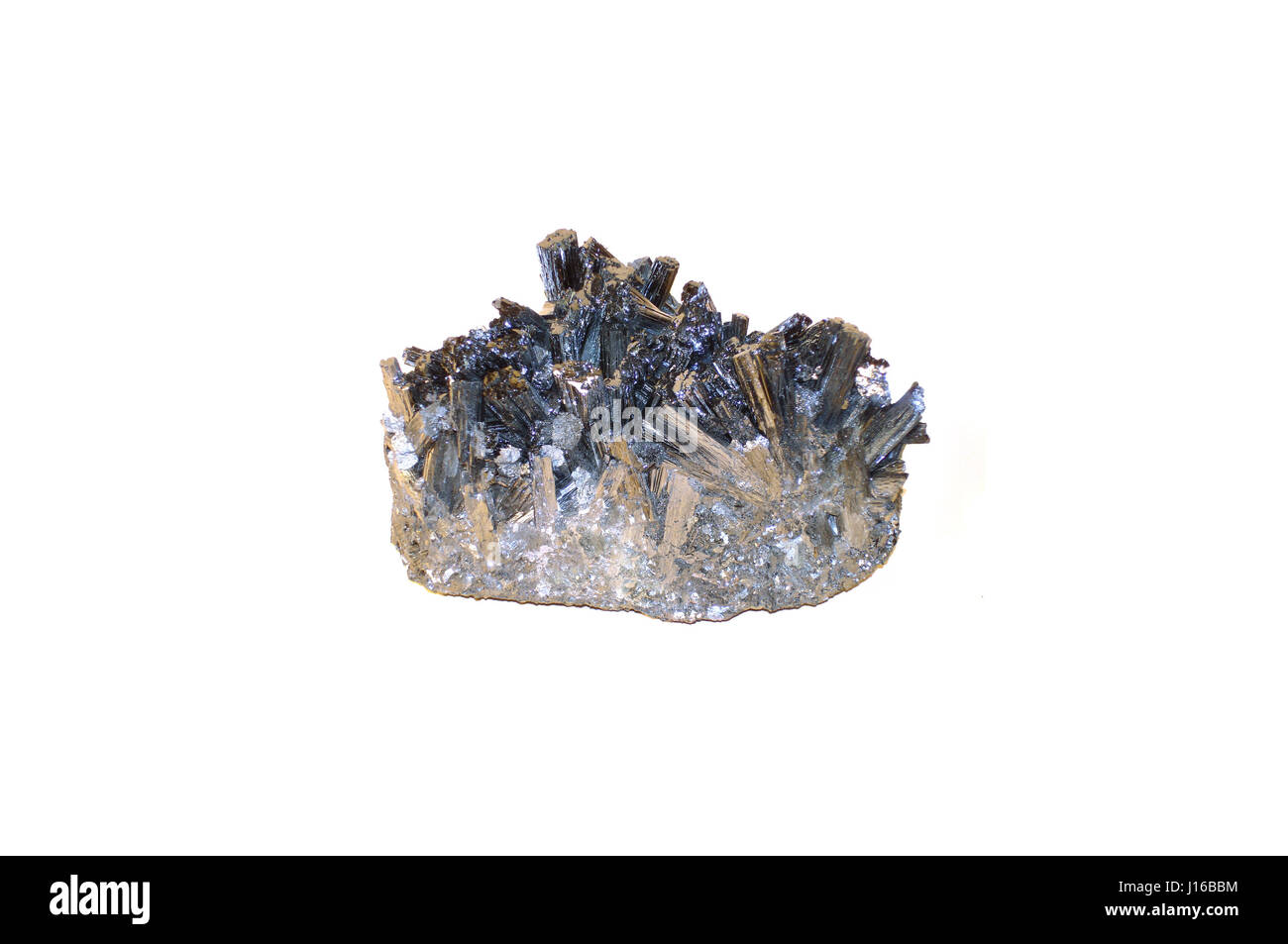 Stibnite antimonite - Antimonit mineral on white isolated background ...