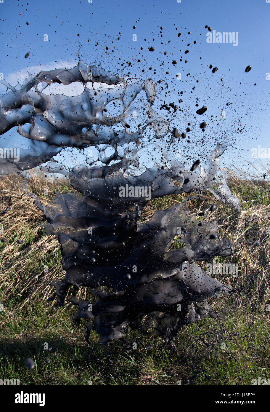 NEVADA, USA: Pictures capture paint splashes in mid-air. MULTI-COLOURED ...