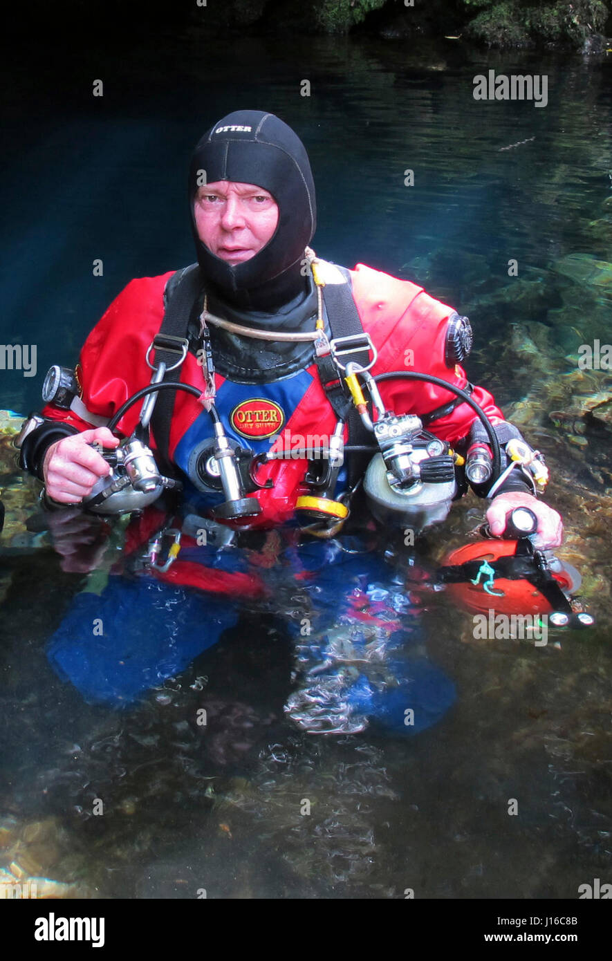 SOUTH ISLAND, NEW ZEALAND: Head shot of British cave explorer Martyn ...
