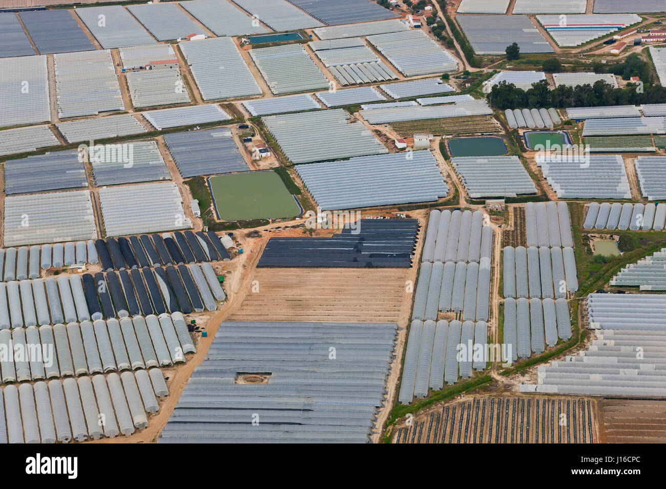 ANDALUCIA, SPAIN: Aerial view, of polytunnels. A BRITISH aerial ...