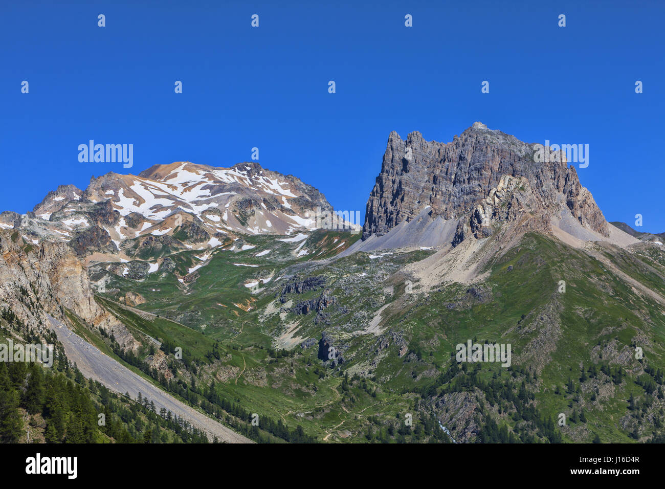Summer image of Mount Thabor (3178 m) and Le Grand Seru(2889m) located ...
