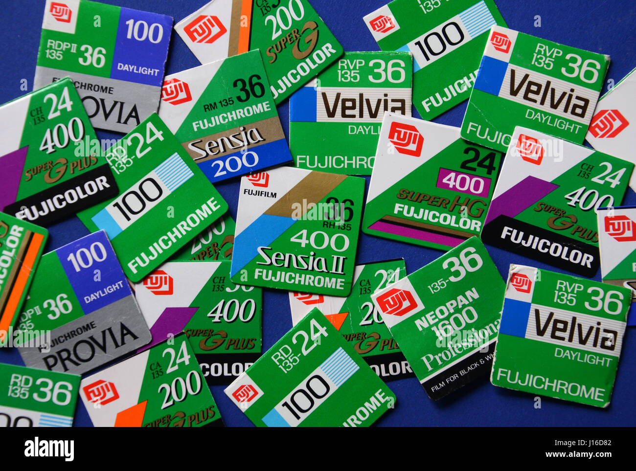 Analogue Fuji film brands Stock Photo - Alamy