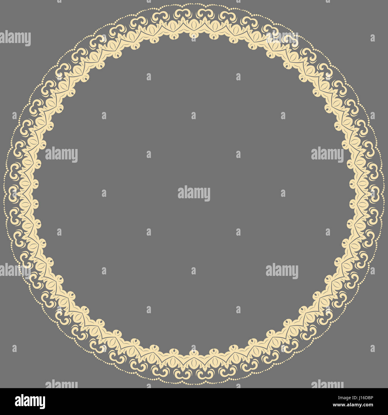 Floral Modern Round Frame Stock Photo - Alamy