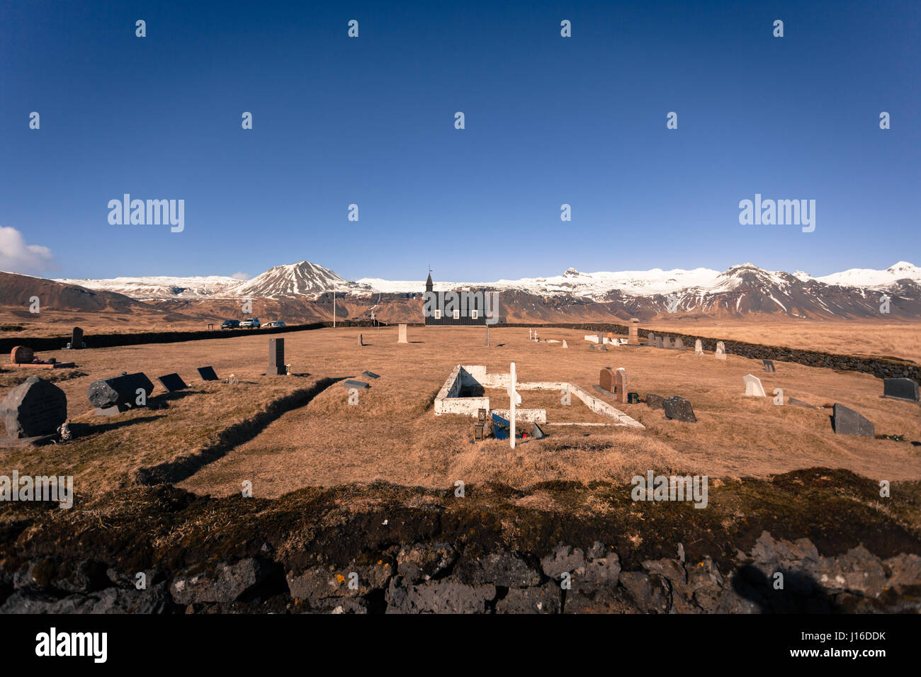 The famous black church at Búdir (Budir), on the south coast of the ...