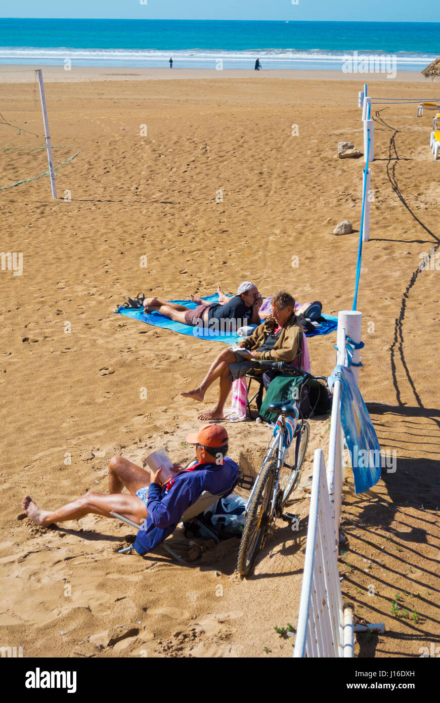 People on beach, Agadir, Morocco, Africa Stock Photo - Alamy