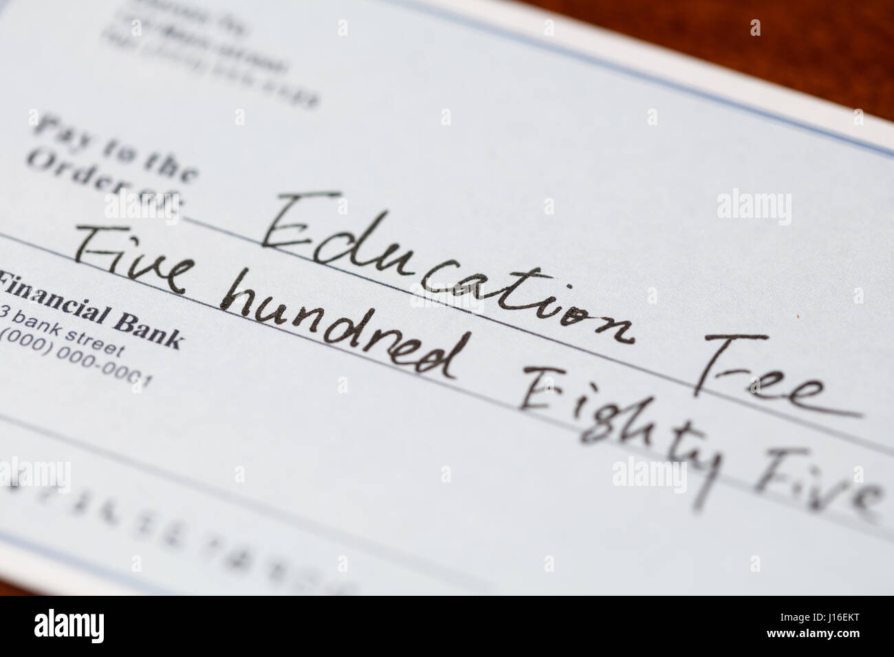 Fake cheque hi-res stock photography and images - Alamy