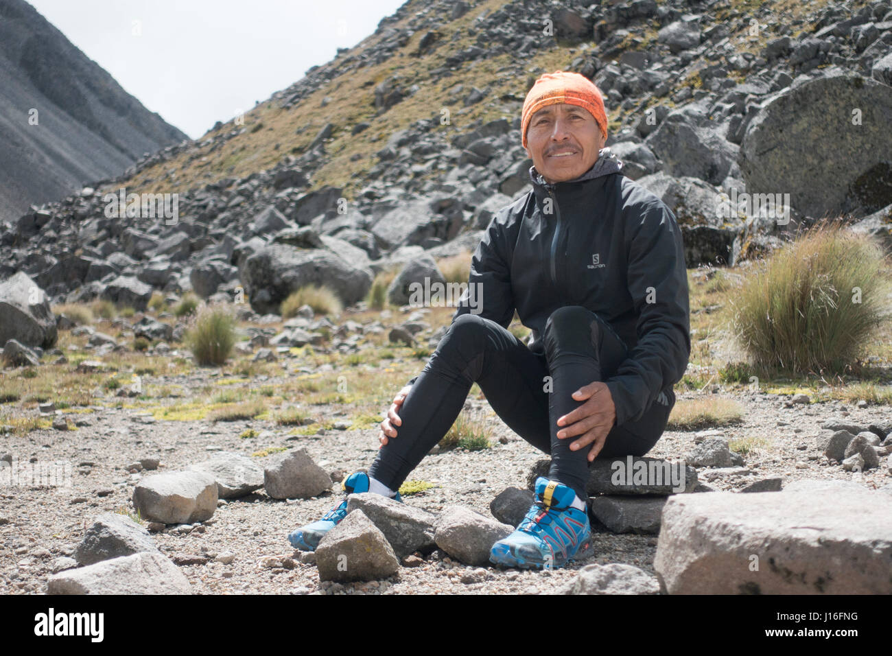Portrait of trail Running legend Ricardo Mejia at Nevado de Toluca ...