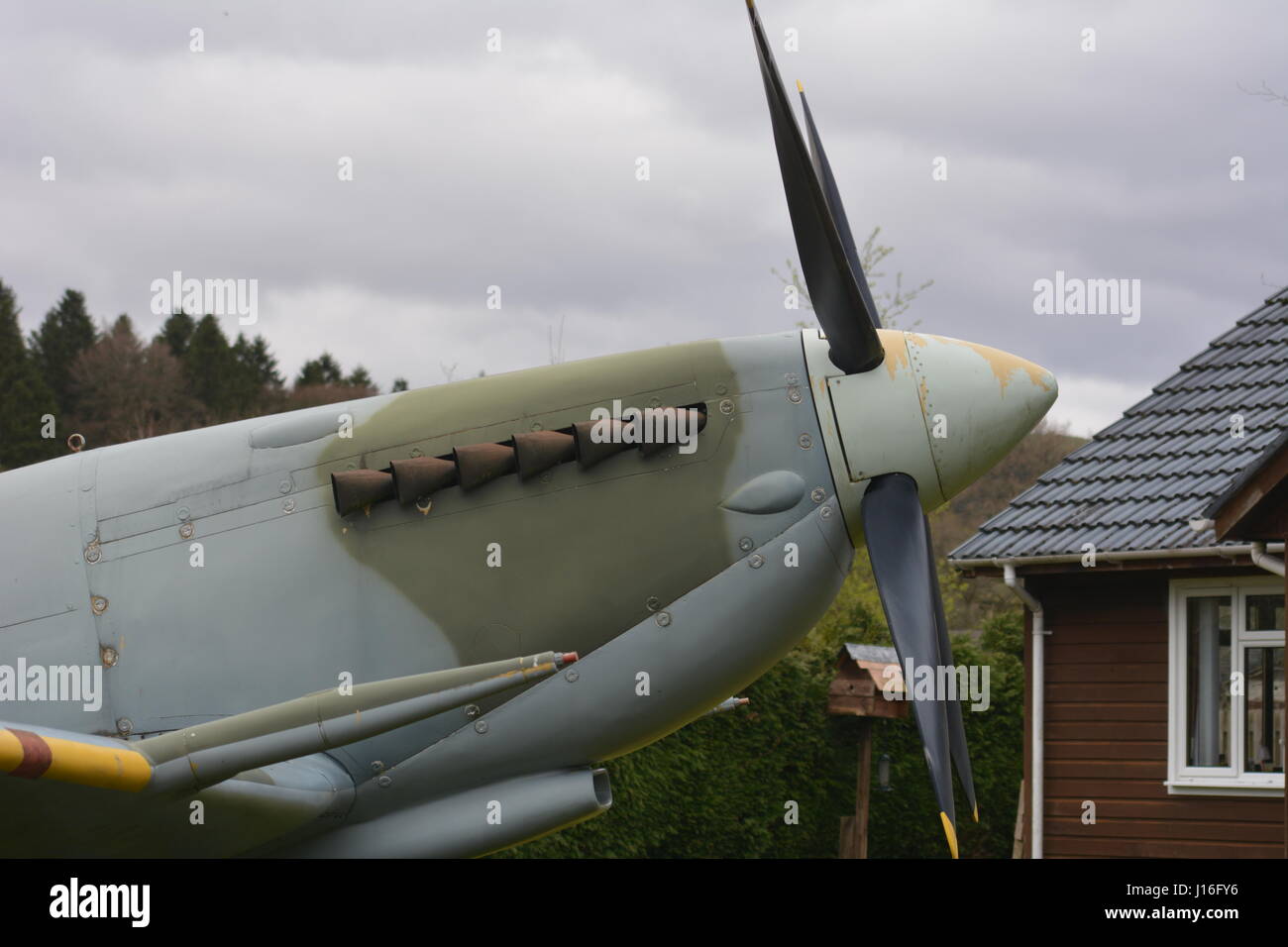 Spitfire in a garden Moffat Stock Photo - Alamy