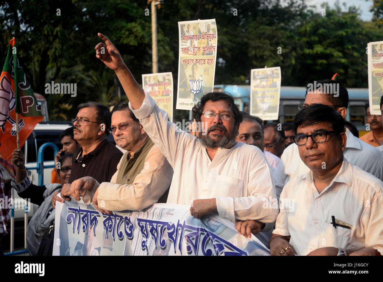 Bharatiya Janta Party activist take parts in a rally demanding arrest ...