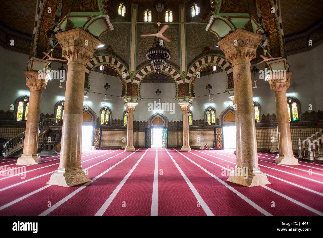 Interior Of The Medan Grand Mosque, Sumatra, Indonesia Stock Photo - Alamy