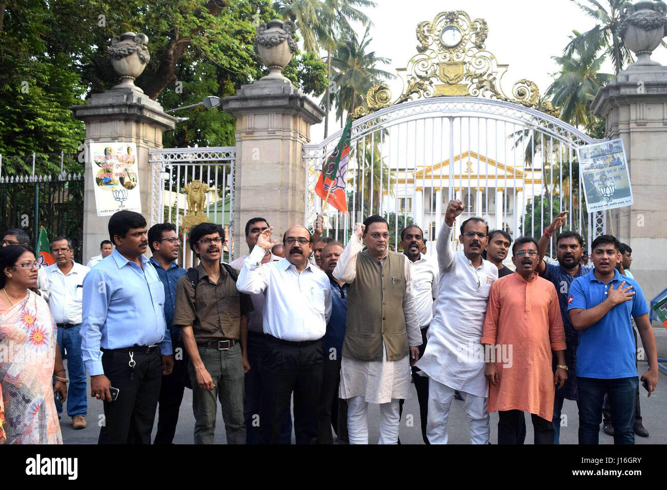 Bharatiya Janta Party activist take parts in a rally demanding arrest ...