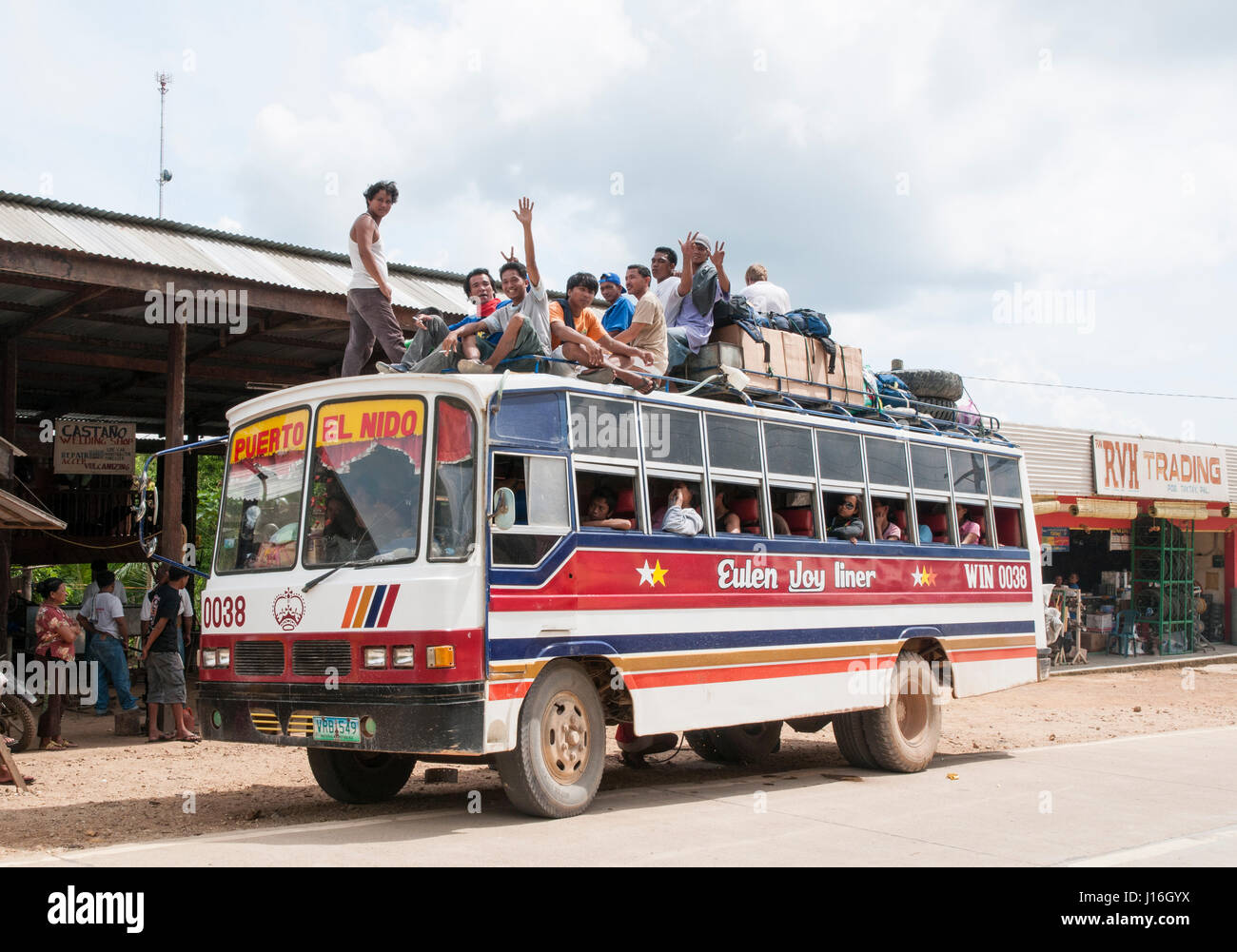 Bus Ride To Puerto Princesa In El Nido On The Island Of Palawan ...