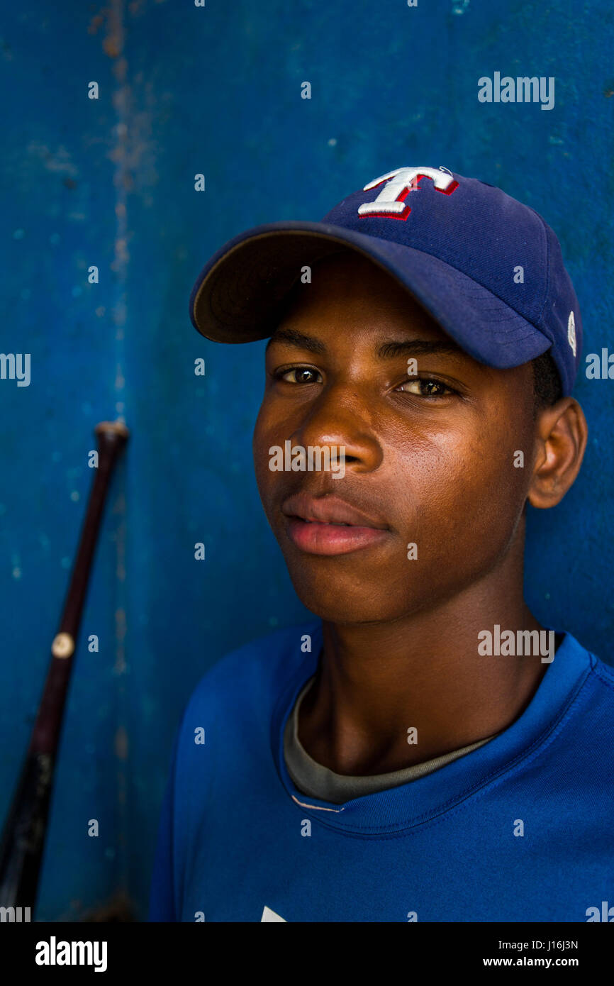 Portrait Of A Young Baseball Player In The Dominican Republic Stock ...