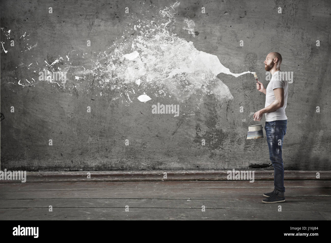 3d man paint brush hi-res stock photography and images - Alamy