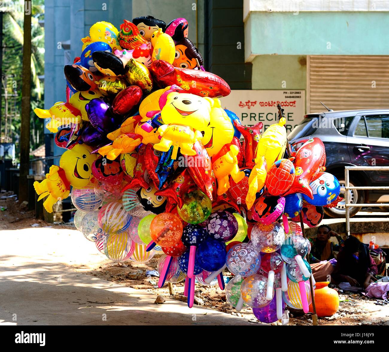 Colourful and fun helium balloons for sale in Mangalore, India Stock ...