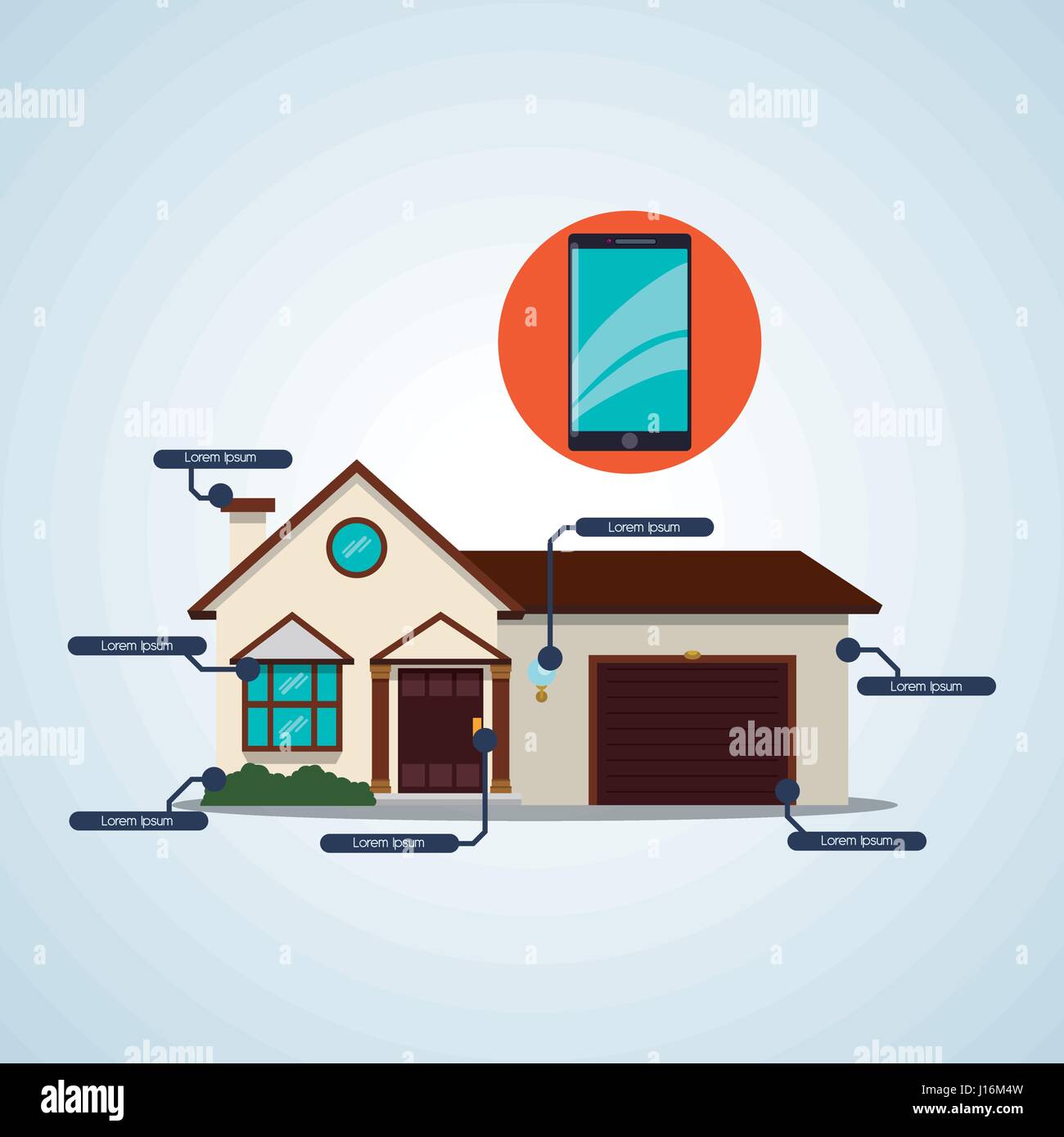 Smart house design. home icon. White background , vector Stock Vector ...