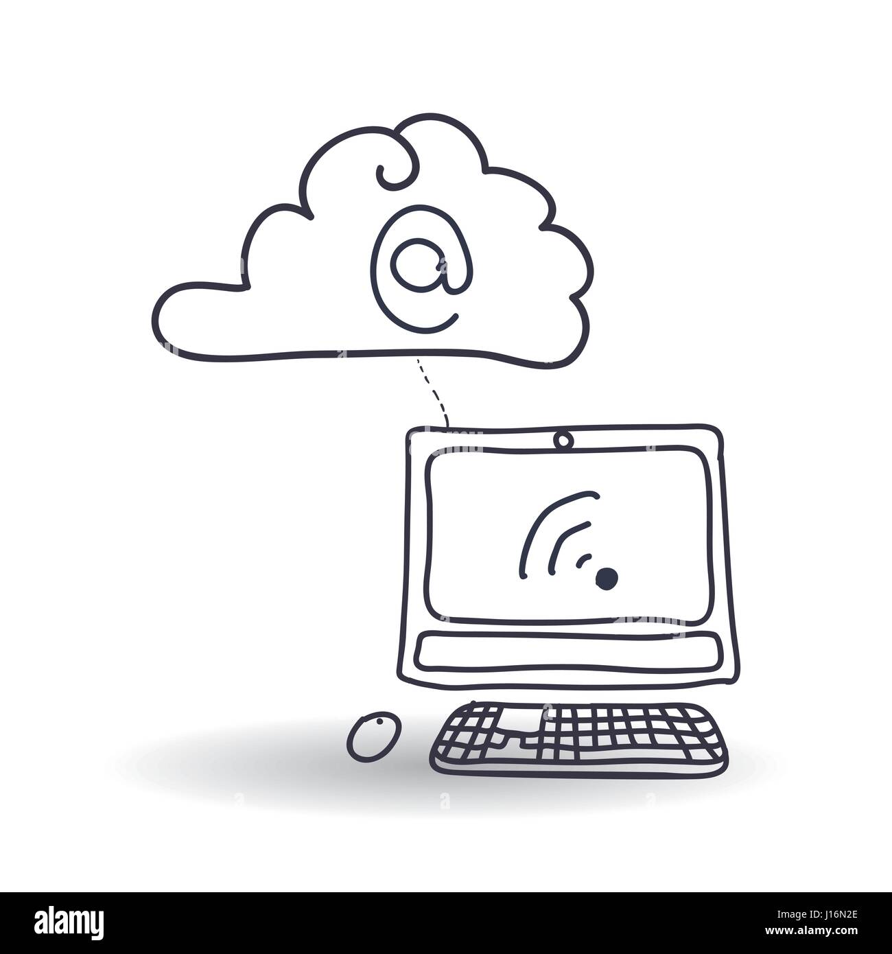 Technology design. sketch icon. Isolated illustration , vector Stock ...