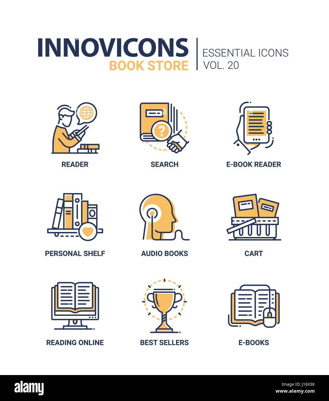 Book store - modern color vector single line icon set Stock Vector ...