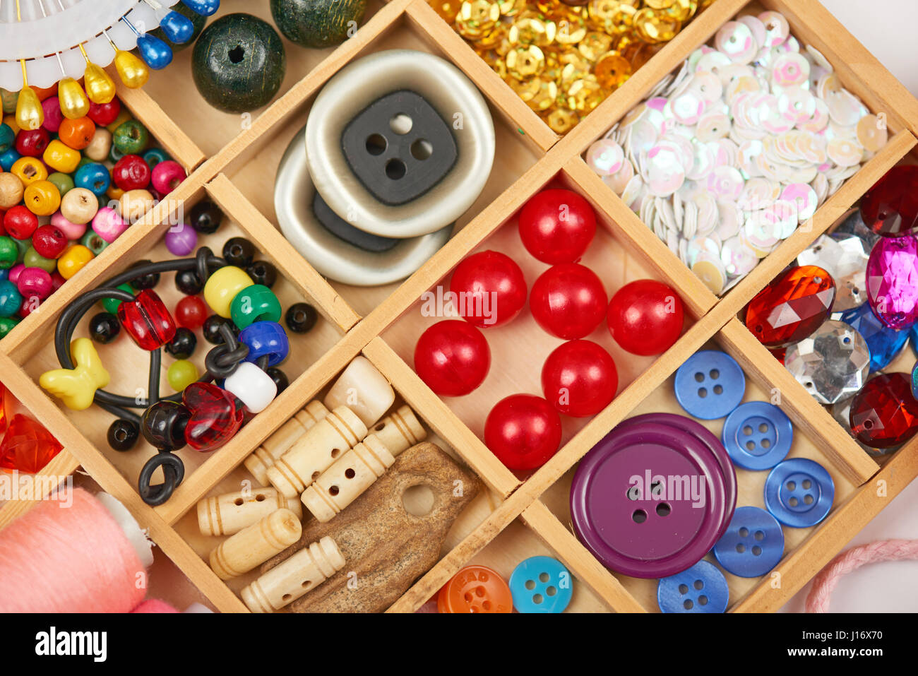 set of accessories and jewelry to embroidery, haberdashery, sewing ...