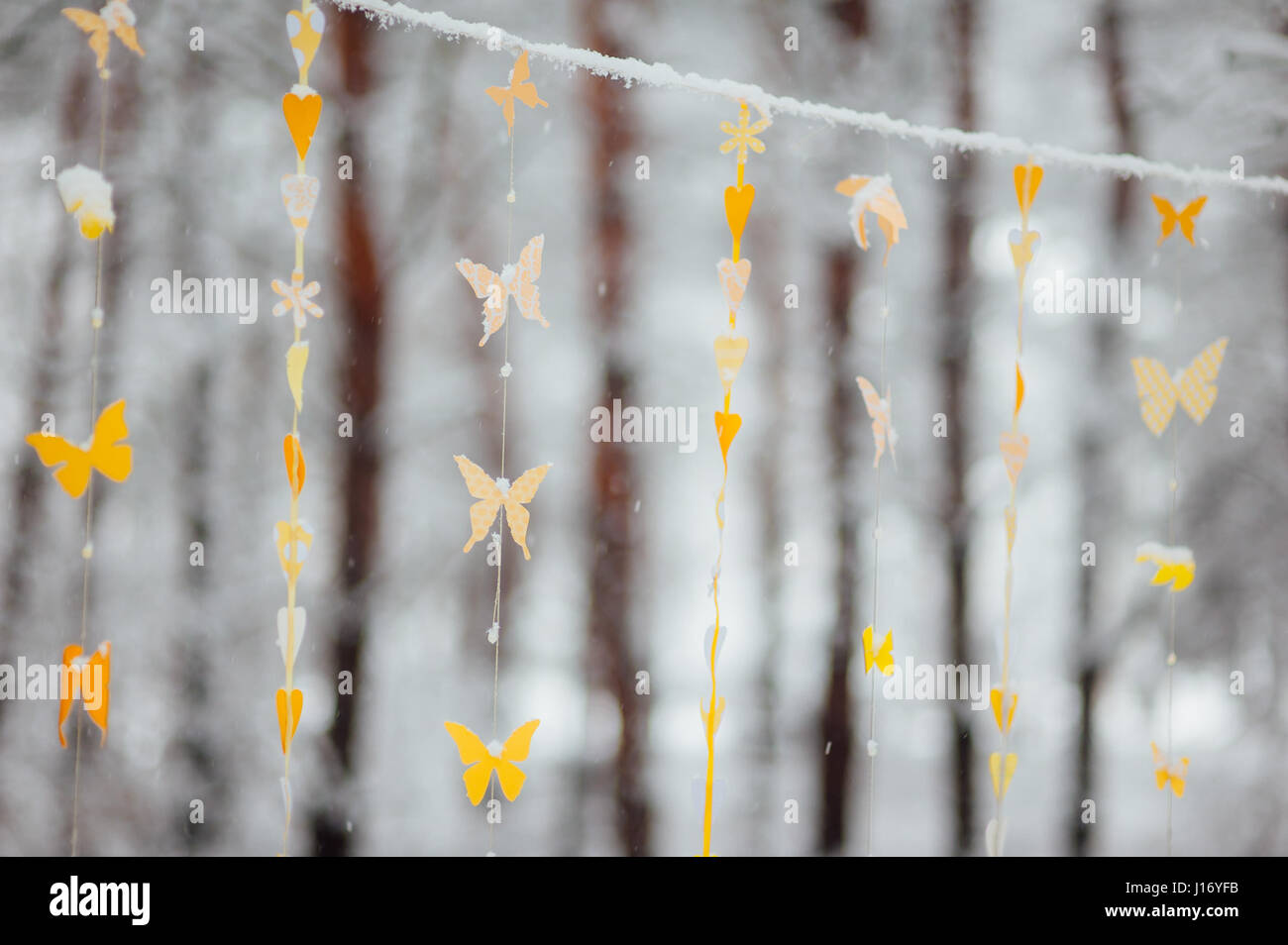 garland of paper butterflies Stock Photo - Alamy