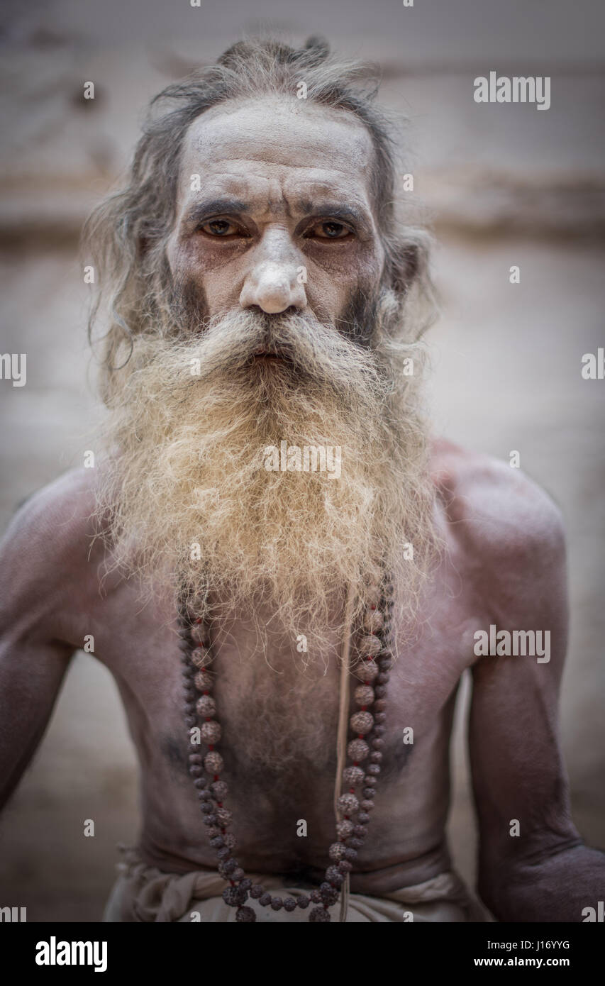 Ash covered Holy man (Sadhu ), Varanasi Stock Photo - Alamy