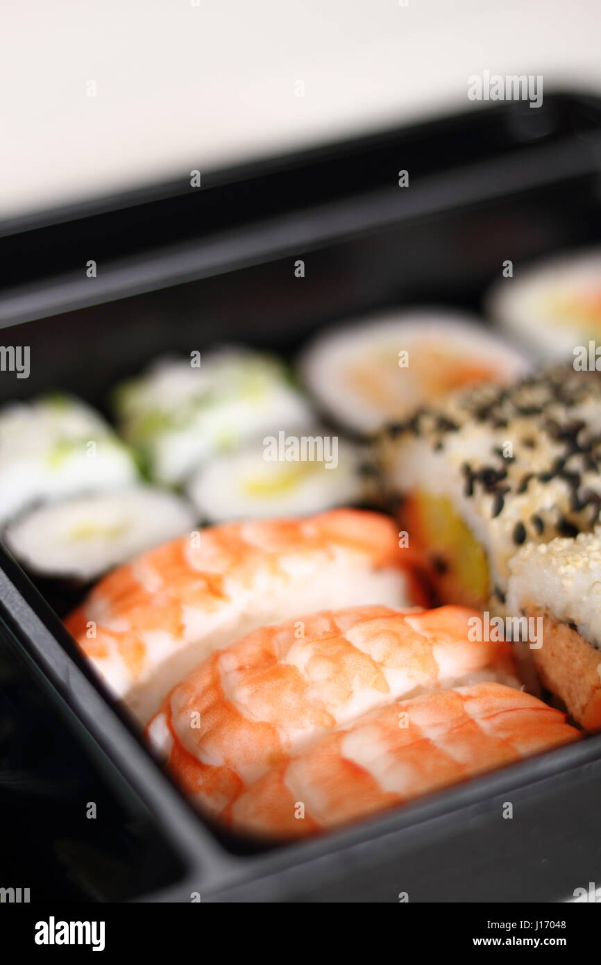 Variety of sushi in box hi-res stock photography and images - Alamy