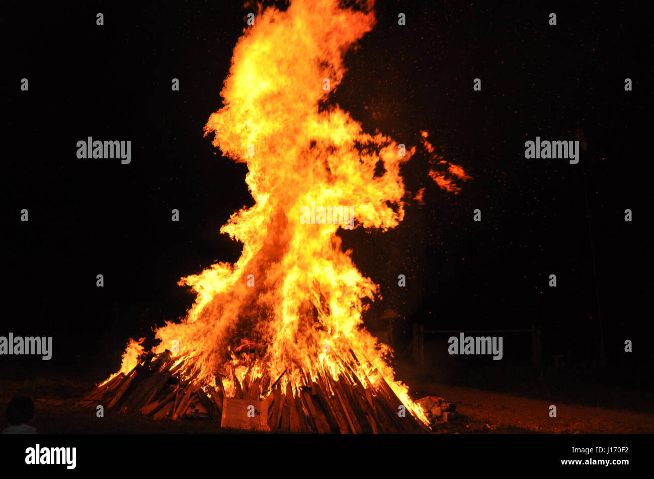 Fire flames on black background, hellfire Stock Photo - Alamy