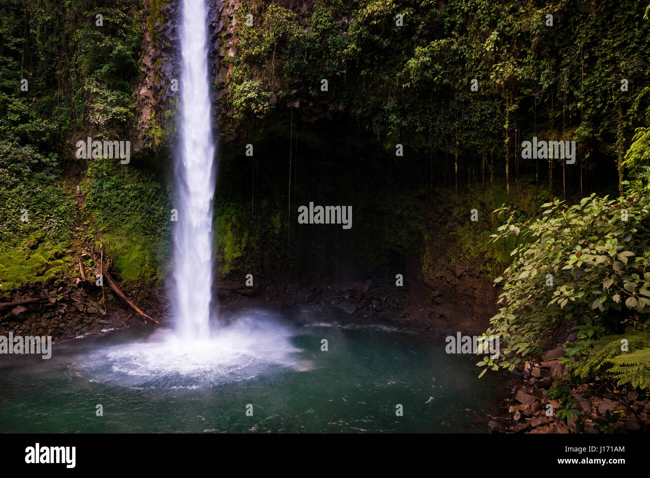 View of the La Fortuna Waterfall in Costa Rica, Central America ...