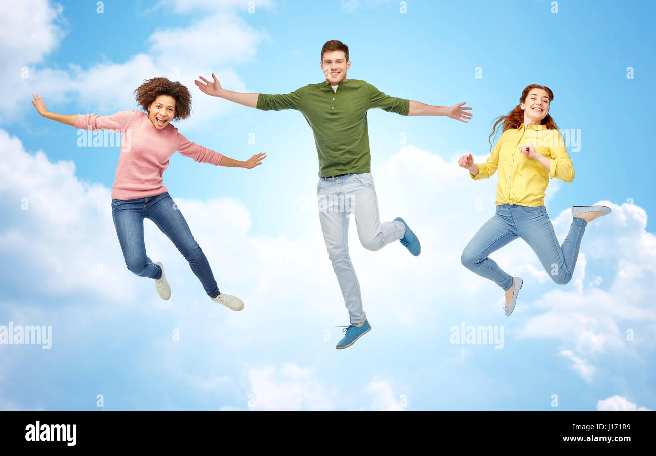 Jumping man woman hi-res stock photography and images - Alamy