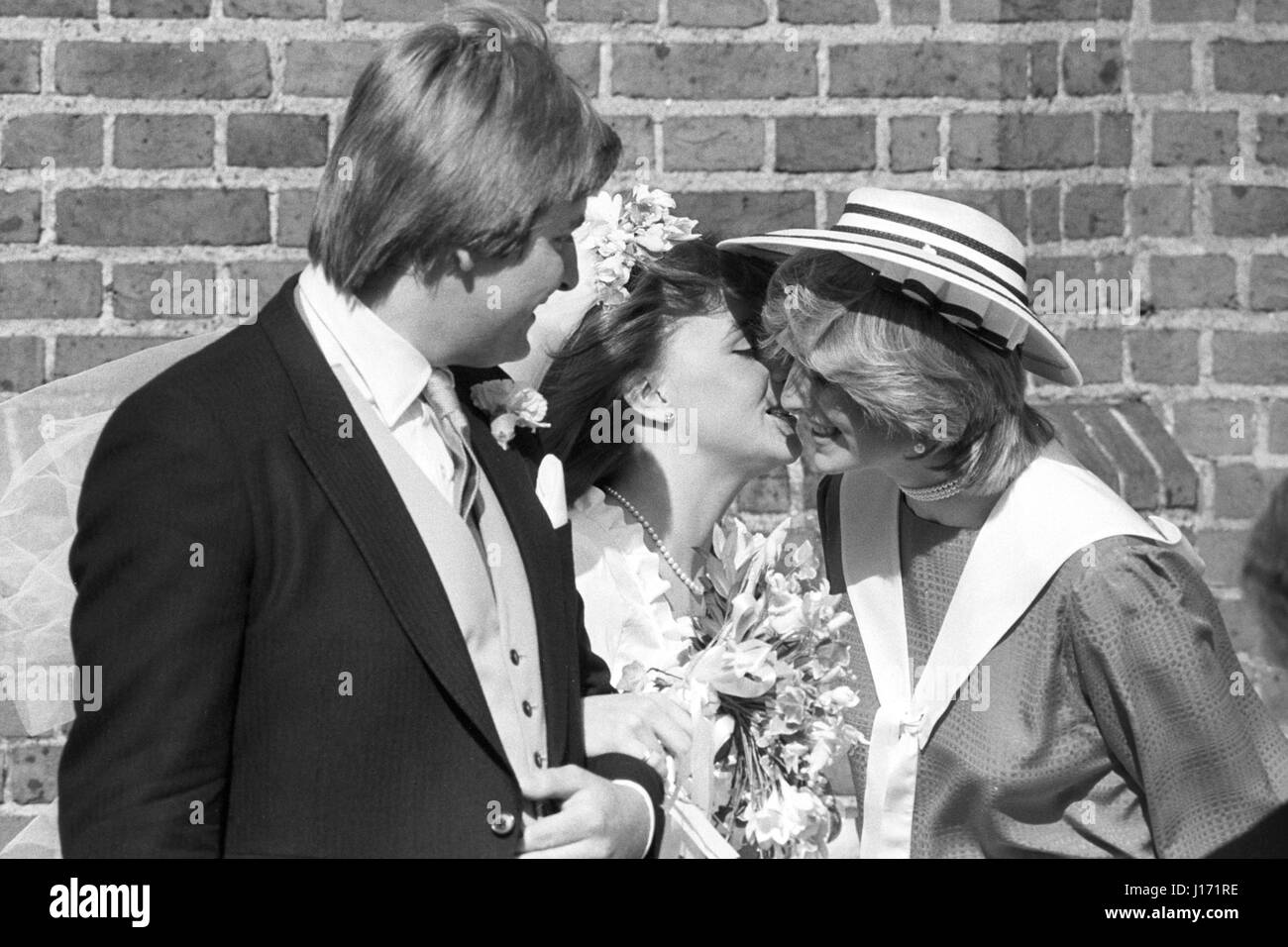The Princess of Wales congratulating bride Carolyn Pride at Chelsea Old ...