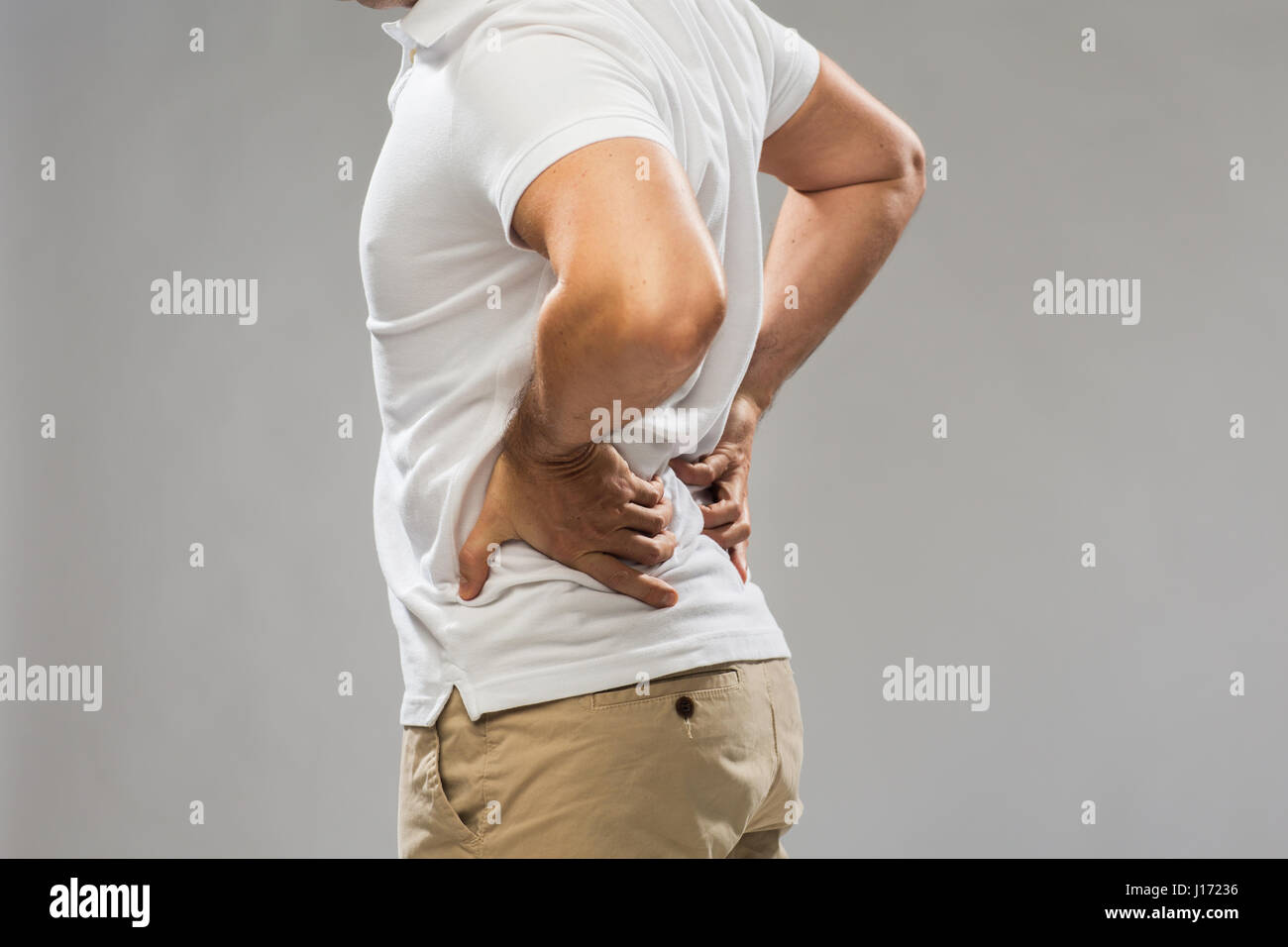 Close up man back pain hi-res stock photography and images - Alamy