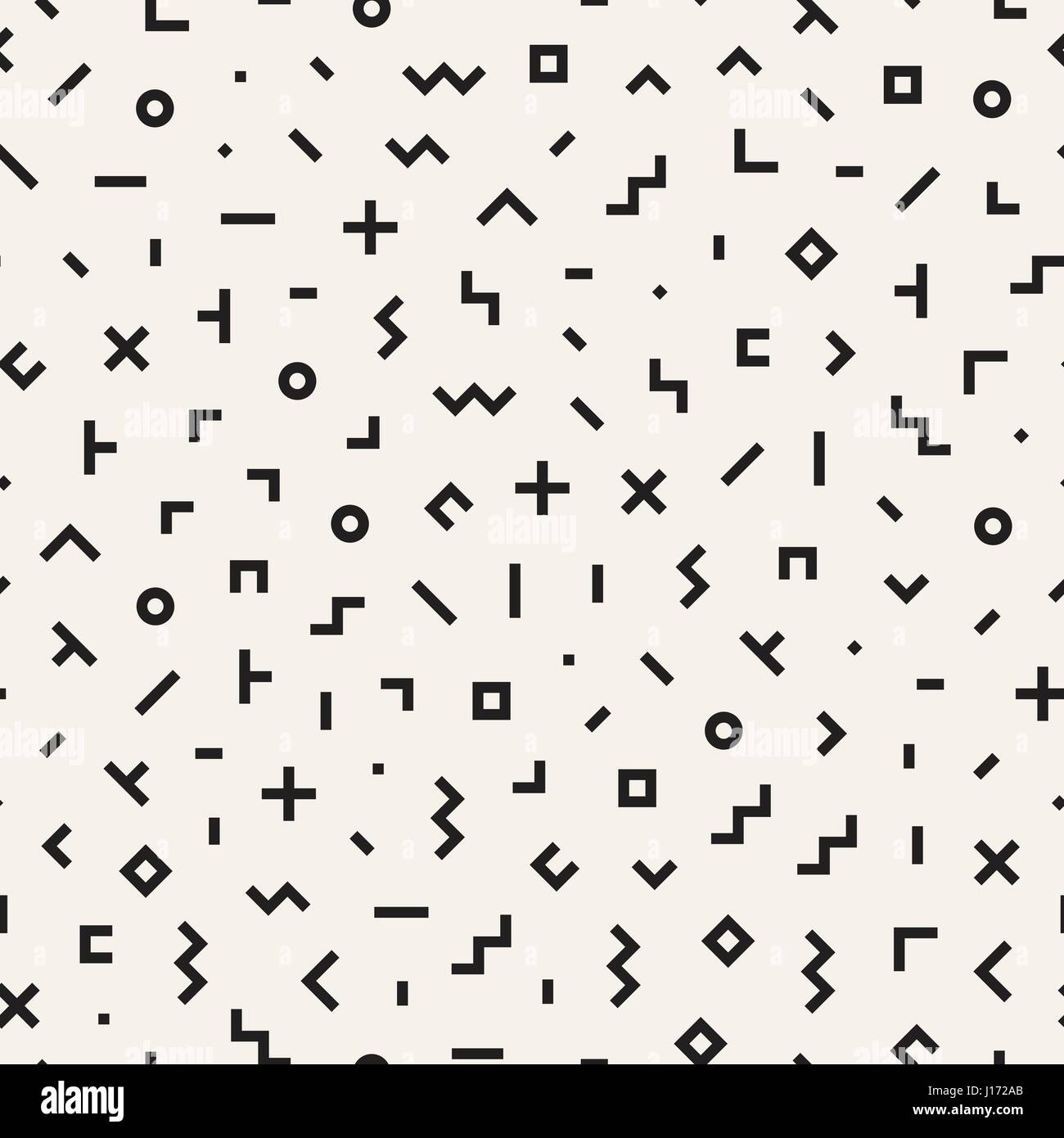 Scattered Geometric Simple Shapes. Inspired by Memphis Style. Abstract ...