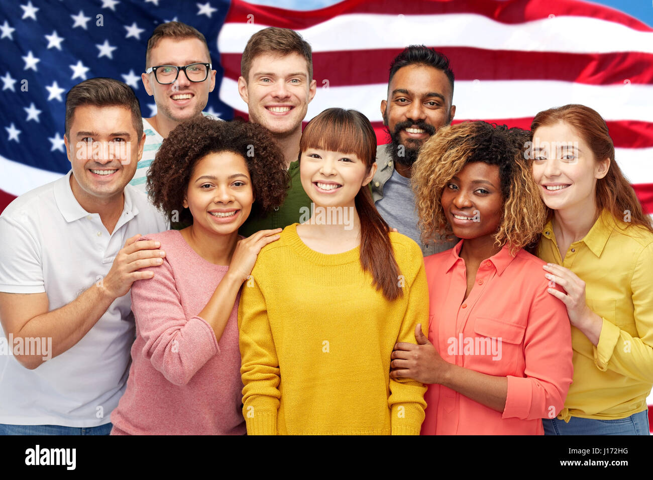 international group of happy smiling people Stock Photo - Alamy
