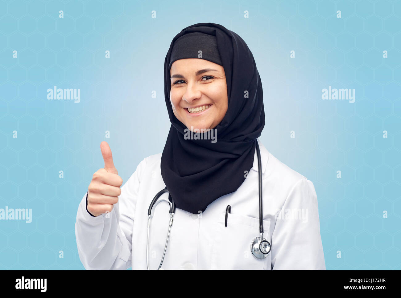 muslim female doctor in hijab with stethoscope Stock Photo - Alamy