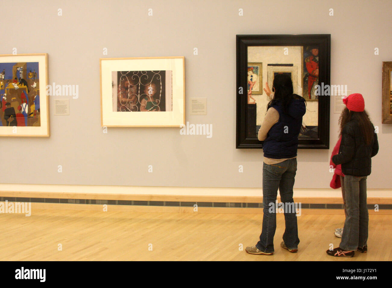 Mother and children visiting art museum/ gallery Stock Photo - Alamy
