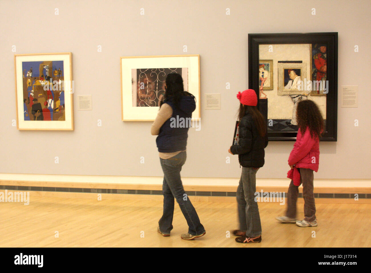 Mother and children visiting art museum/ gallery Stock Photo - Alamy