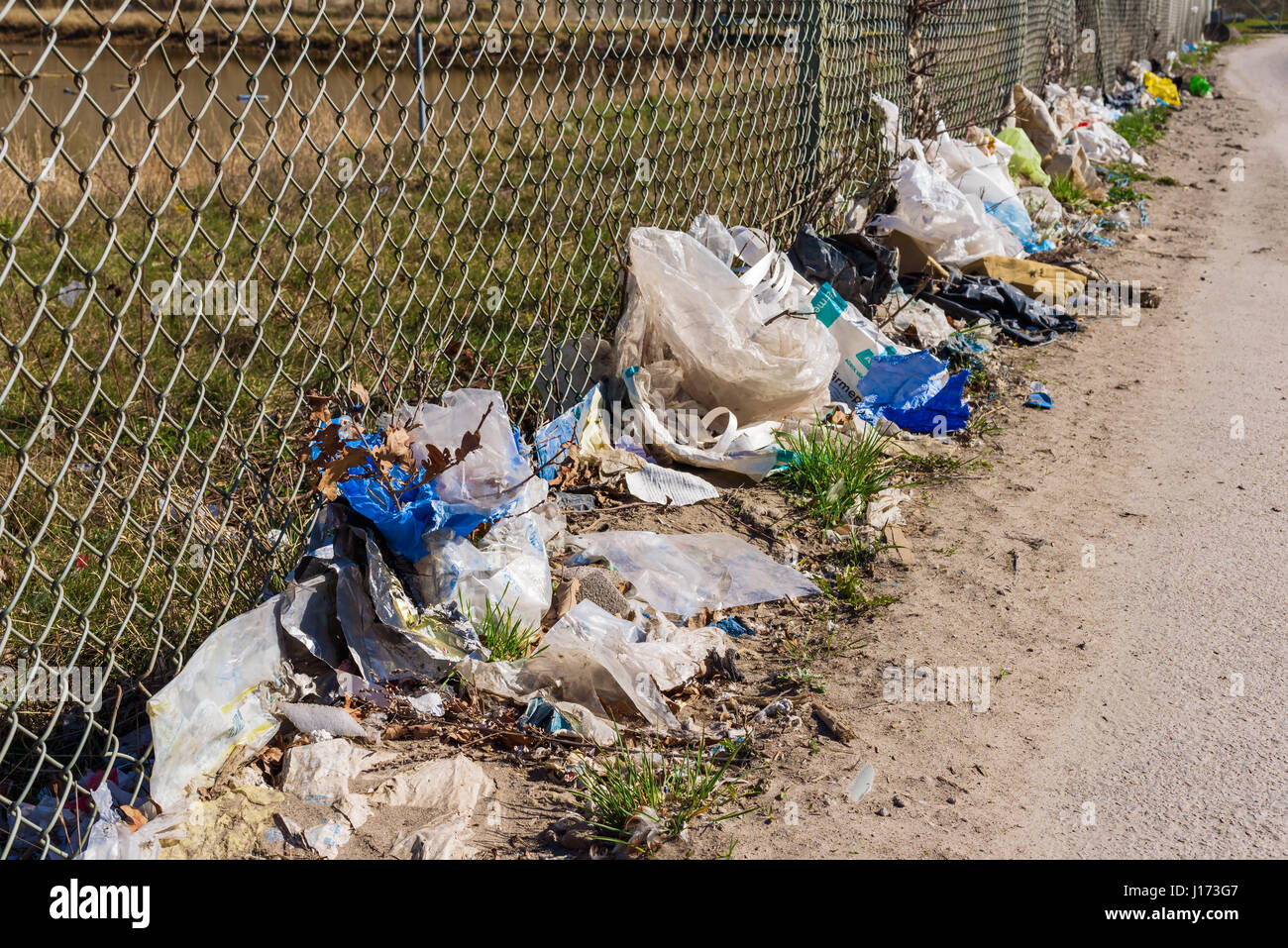 Ronneby, Sweden - March 27, 2017: Documentary of public waste station ...