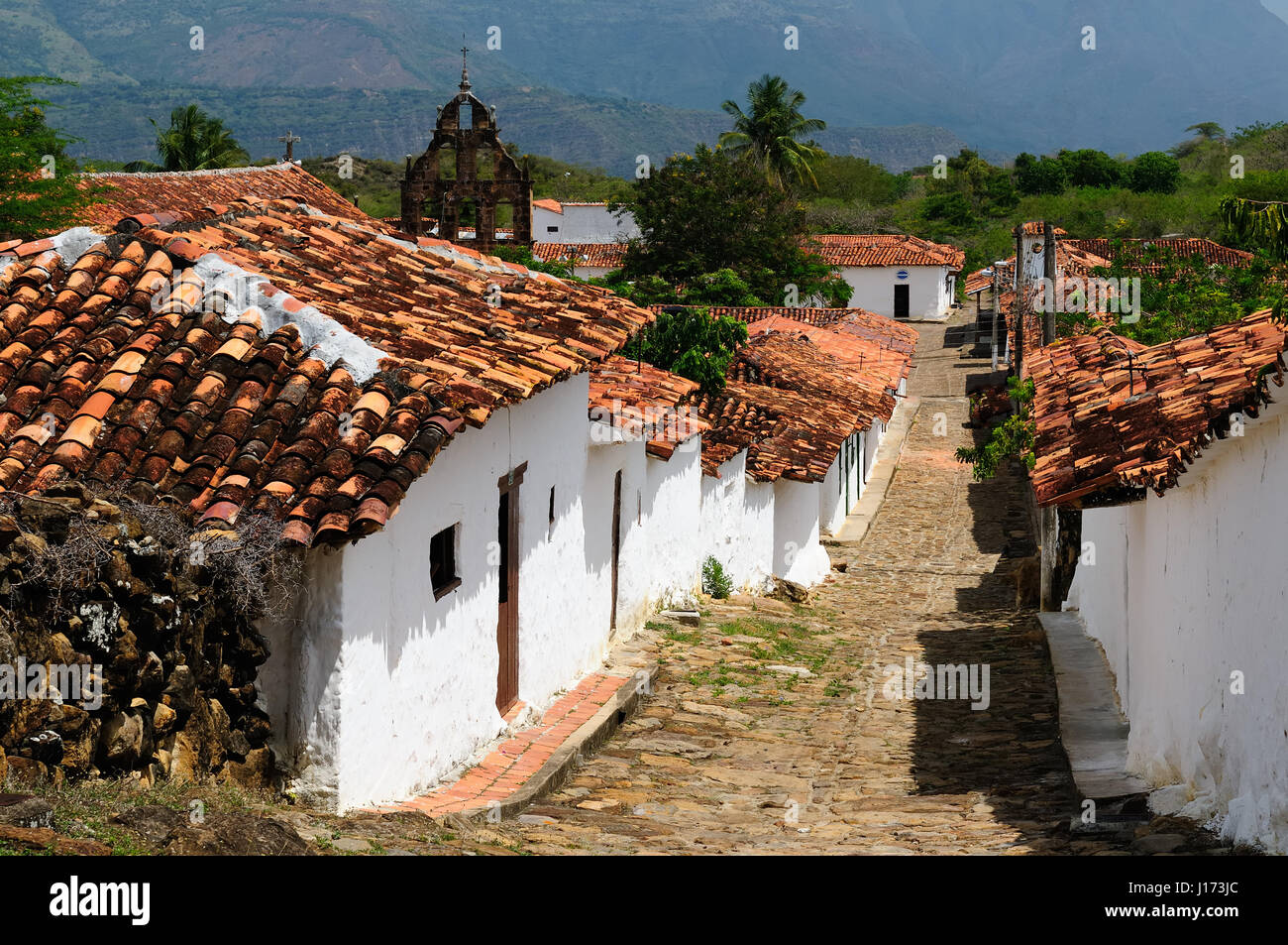 Colombia colonial cobblestone hi-res stock photography and images - Alamy