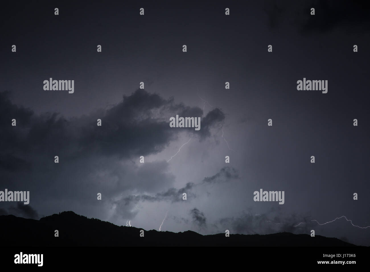 Lightning in the night sky Stock Photo - Alamy