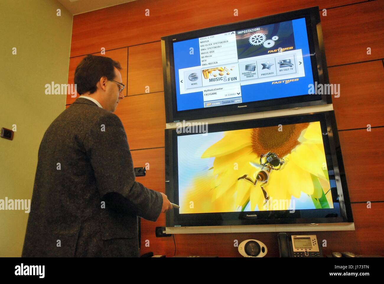 Milan (Italy), headquarters of Fastweb, main operator in broadband ...