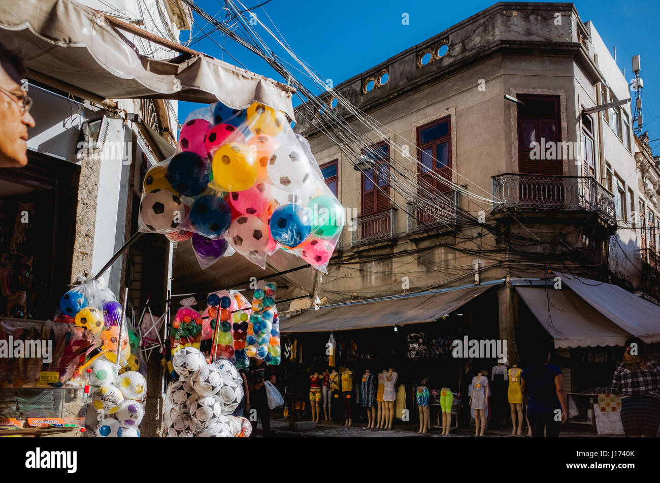 Colourful scene in downtown Rio de Janeiro, Brazil Stock Photo - Alamy