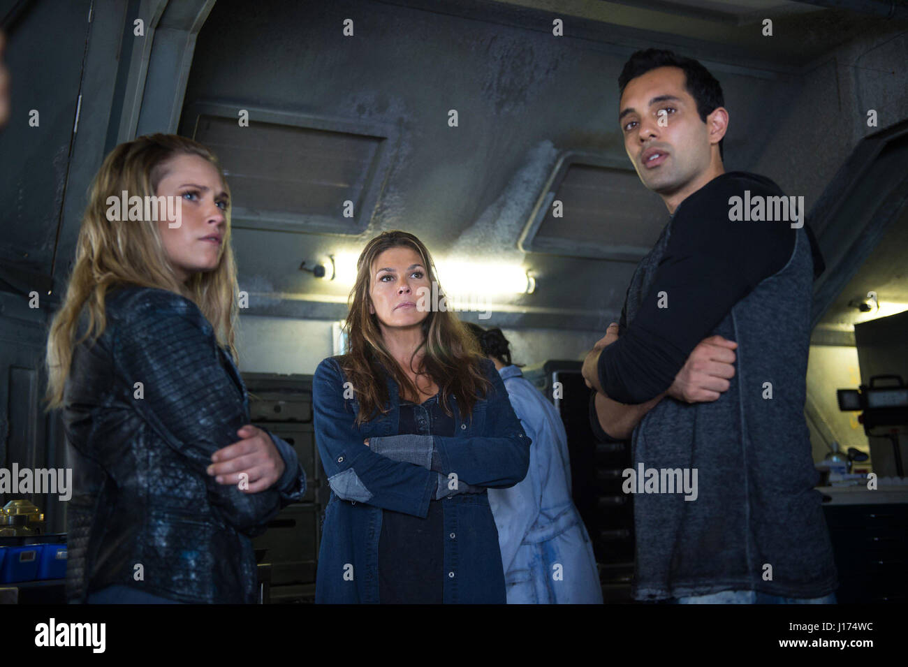 THE 100, (from left): Eliza Taylor, Paige Turco, Sachin Sahel, 'The ...