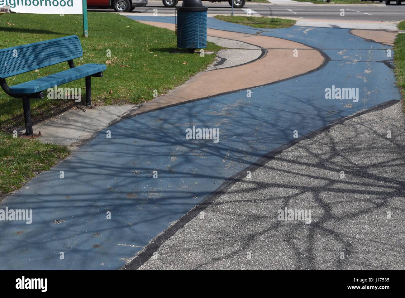 A colorful bike path during the day Stock Photo - Alamy