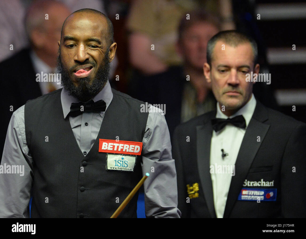 Rory McLeod at the table in his match against Judd Trump on day four of ...