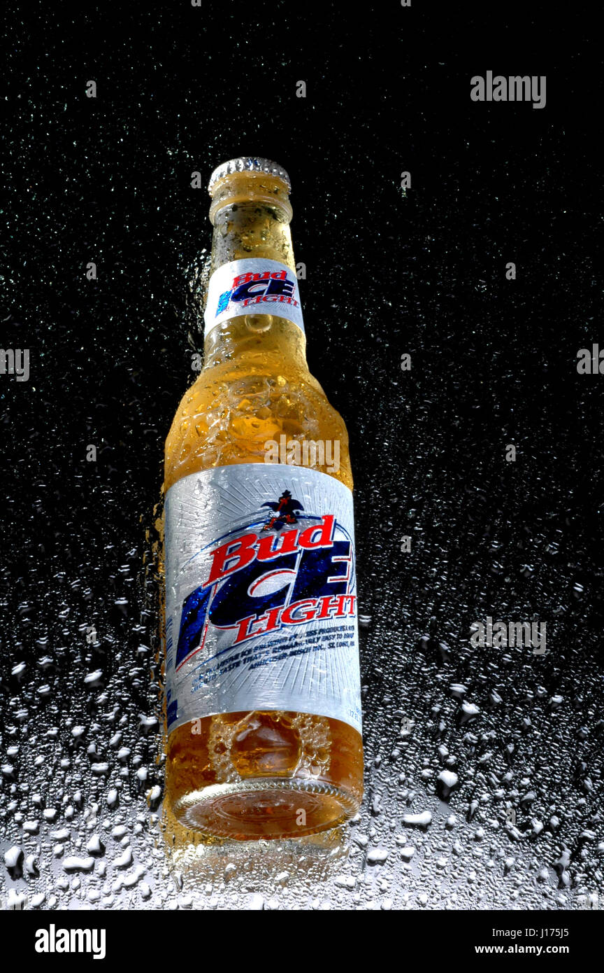 beverages beer in studio setting for advertising bud ice beer Stock ...