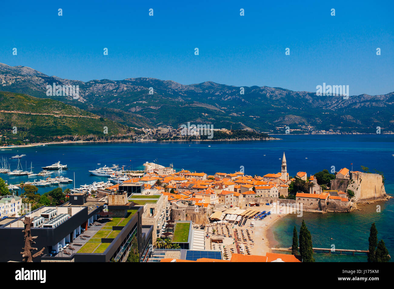 Panoramic view of the Budva Riviera from the observation deck Stock ...